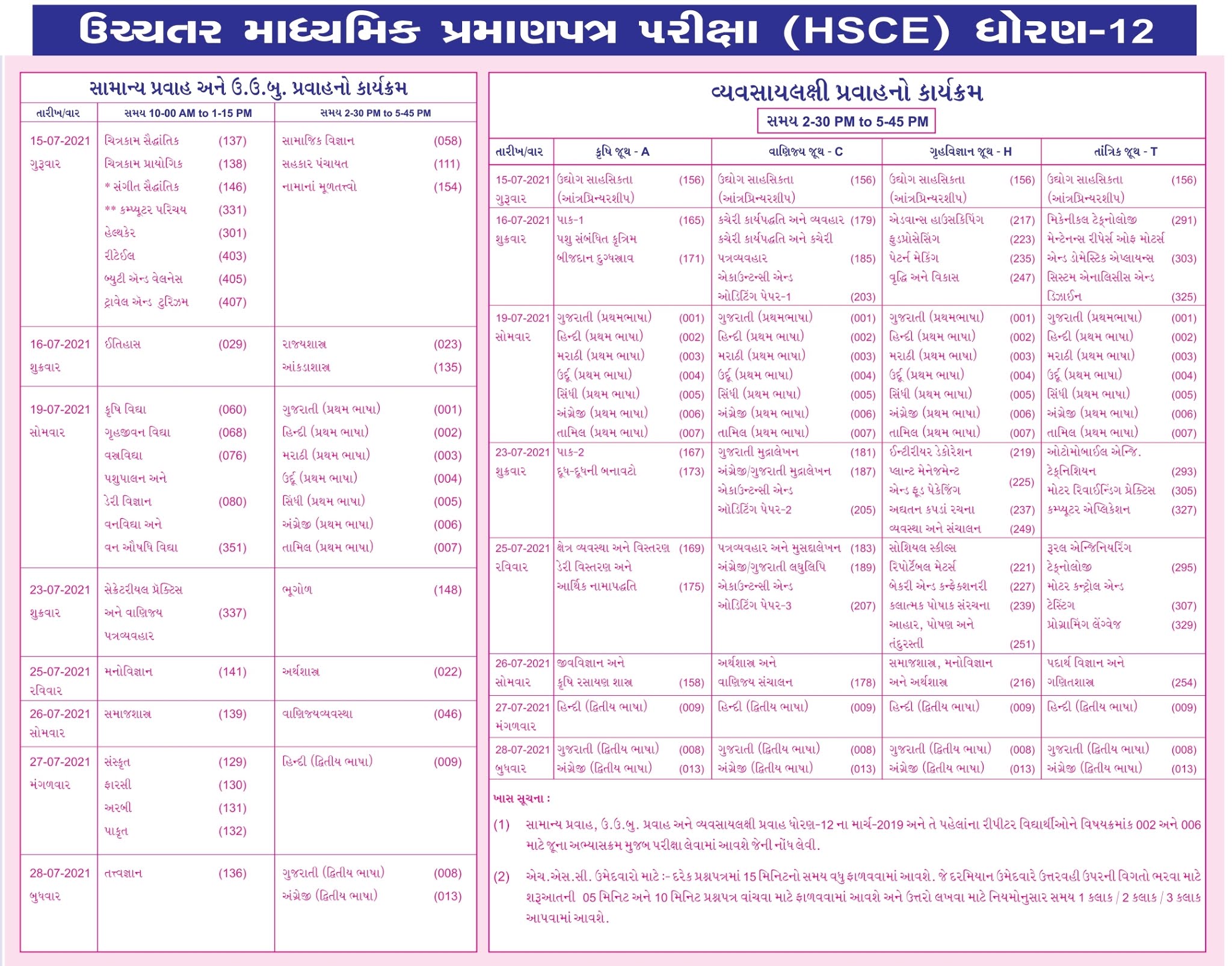 GSEB SSC & HSC Repeater Exam Time Table 2021 - SarkariMahiti.Net GSEB SSC & HSC Repeater Exam Time Table 2021 - SarkariMahiti.Net